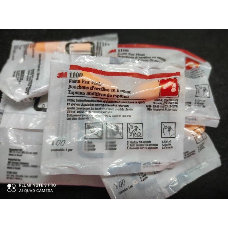 READY STOCK 🔥🔥ORIGINAL 3M 1100 Disposable Ear Plug [1pair] - Sleeping Earplugs Noise Reduction ...