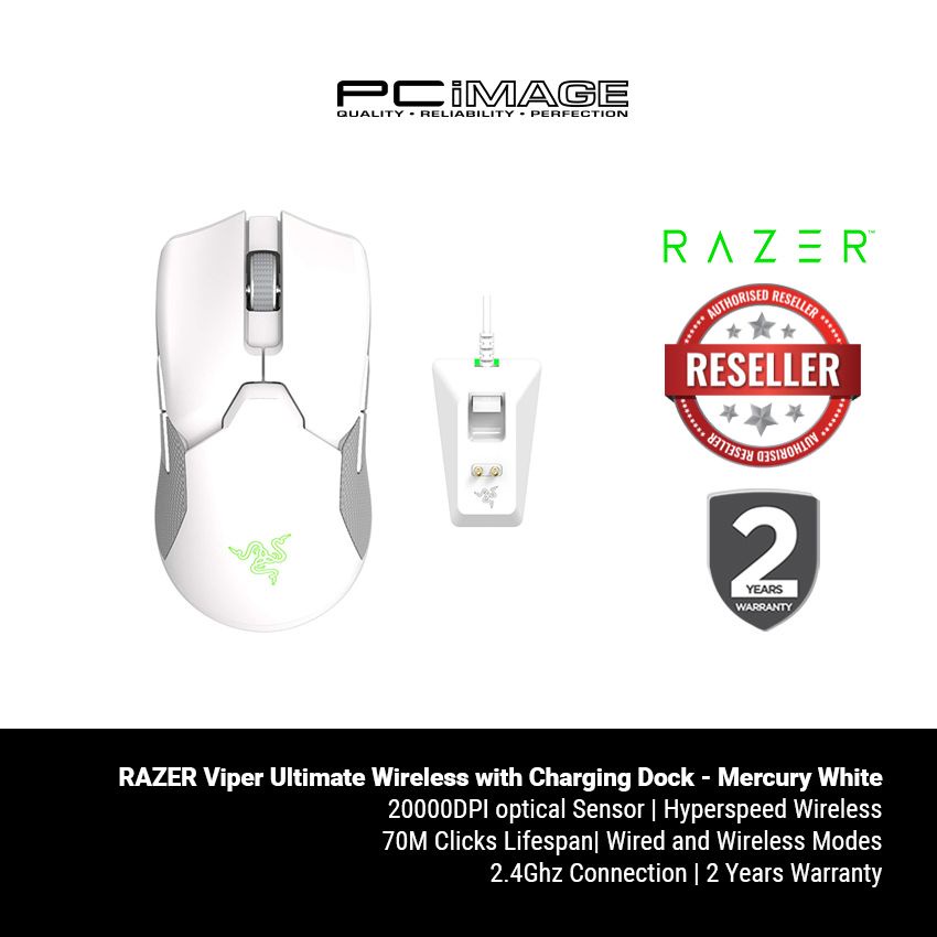 RAZER Viper Ultimate Wireless Gaming Mouse with Charging Dock - Mercury ...