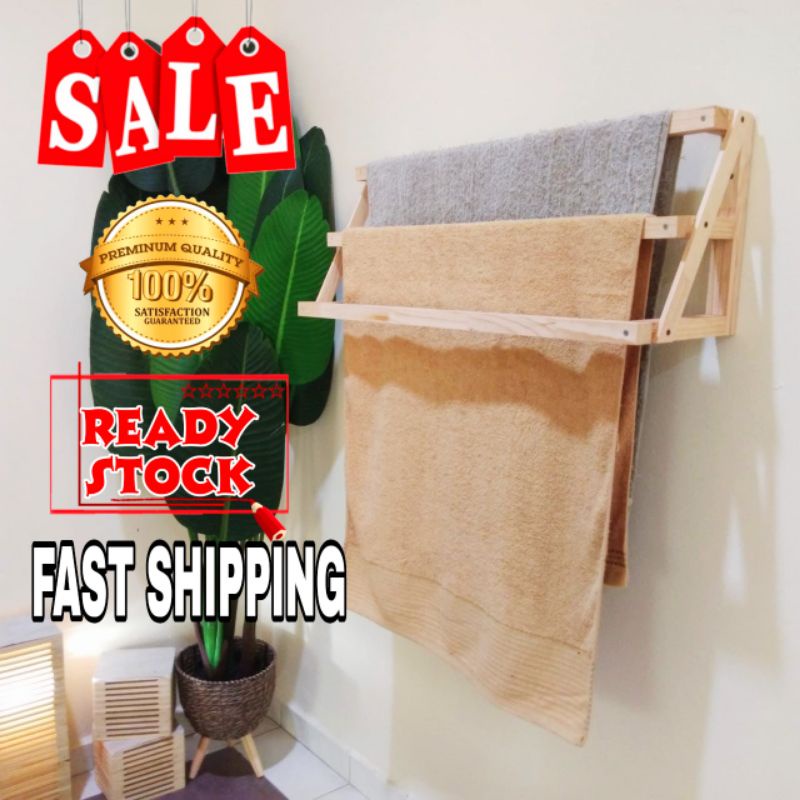 READY STOCK WALL MOUNT HANGING TOWEL DAH TERMASUK SKRU / TOWEL HANGER ...