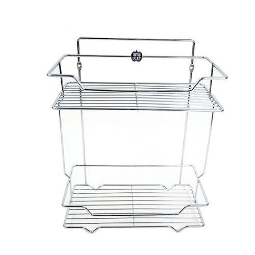 Wall-Mounted Stainless-Steel 2-Layer Bathroom Rack (29cm x 35cm ...