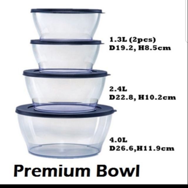TUPPERWARE PREMIUM BOWLS sept2019 LEVEL SET (left 2.4L only) | Shopee ...