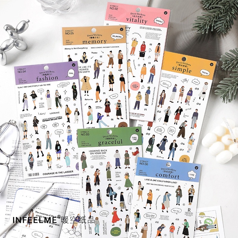 [STICKER - CLEARANCE PROMO] Giftandtape 1 sheet Stickers Girl Woman ...
