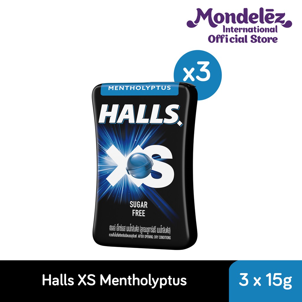 [Bundle of 3] Halls XS Blueberry/Mentholyptus/Watermelon/Lime/Cola ...