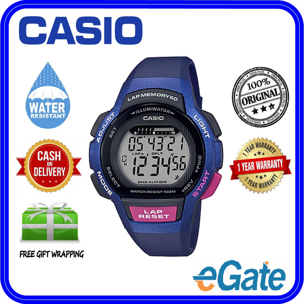 Casio LWS-1000H-2A Unisex & Kids Digital Youth Design Blue Resin Band ...