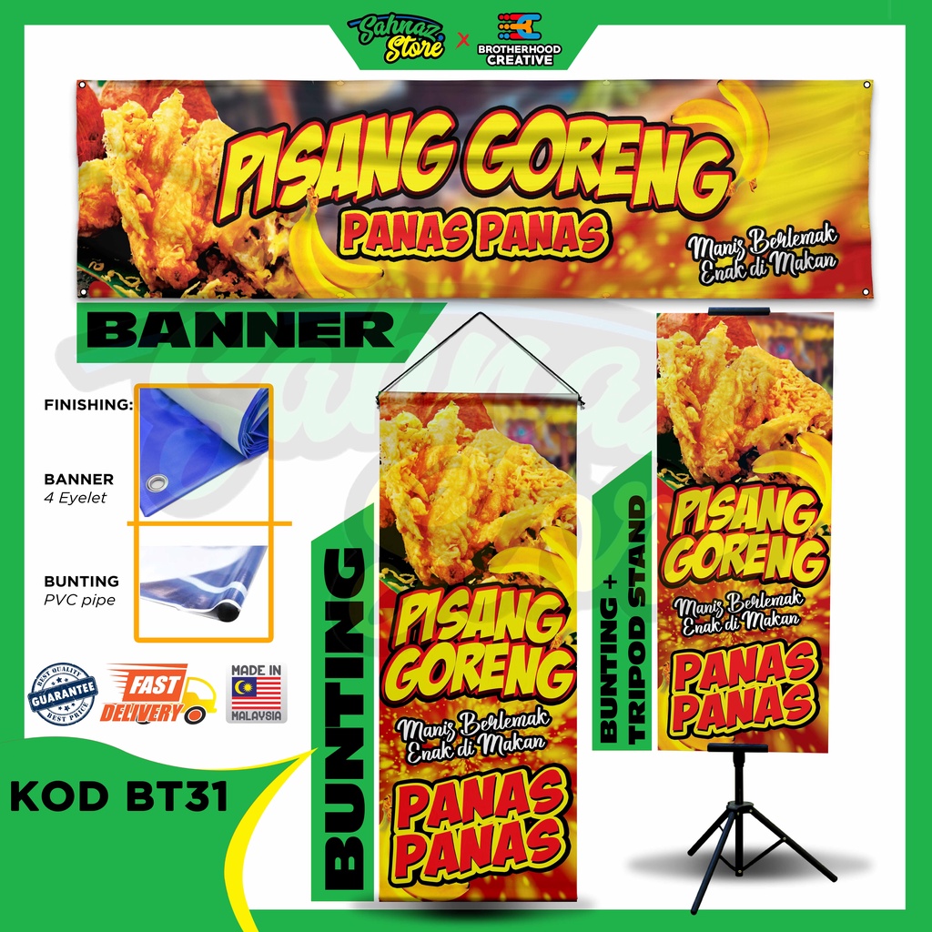 Bunting Banner Goreng pisang Panas panas produk / perkhidmatan anda ...
