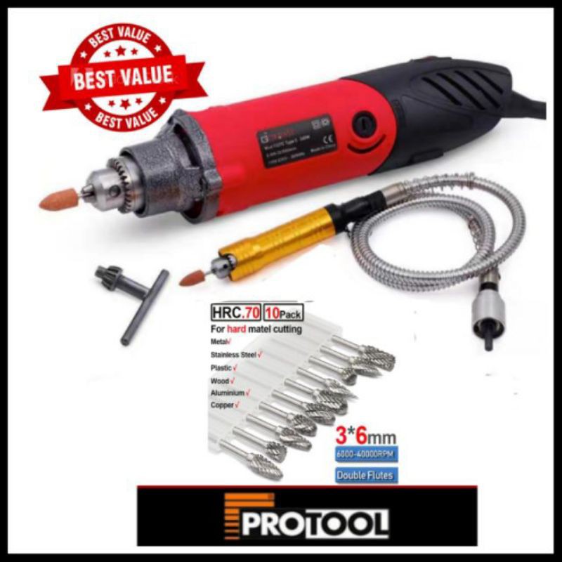 🔥HOT🔥MESIN PORTING tool electric die grinder variable speed 1-6 ...