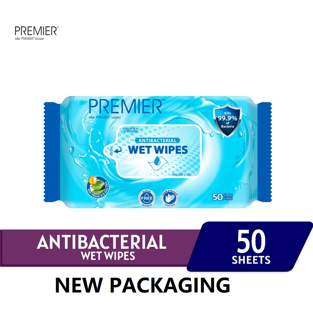 Premier Sanitizing Wipes / Premier Antibacterial Wet Wipes / Tisu Basah ...