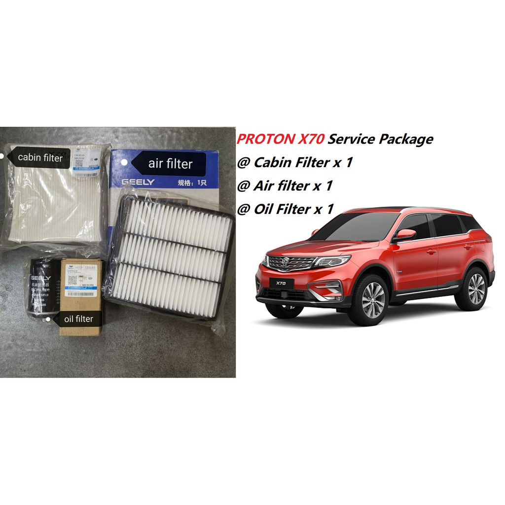 PROTON X70 ( GEELY ) , AIR FILTER , OIL FILTER , CABIN FILTER ( AIR ...