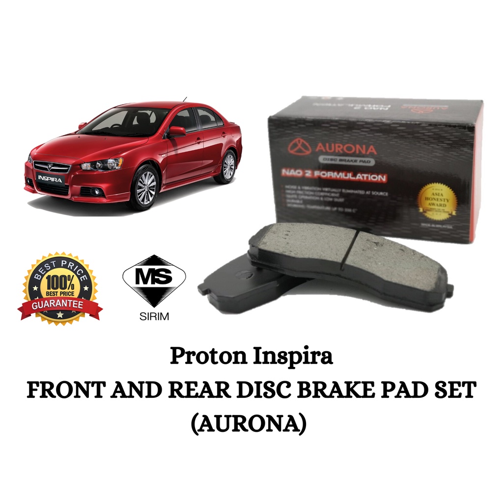 Proton Inspira Front And Rear Brake Pad Set (AURONA) | Shopee Malaysia