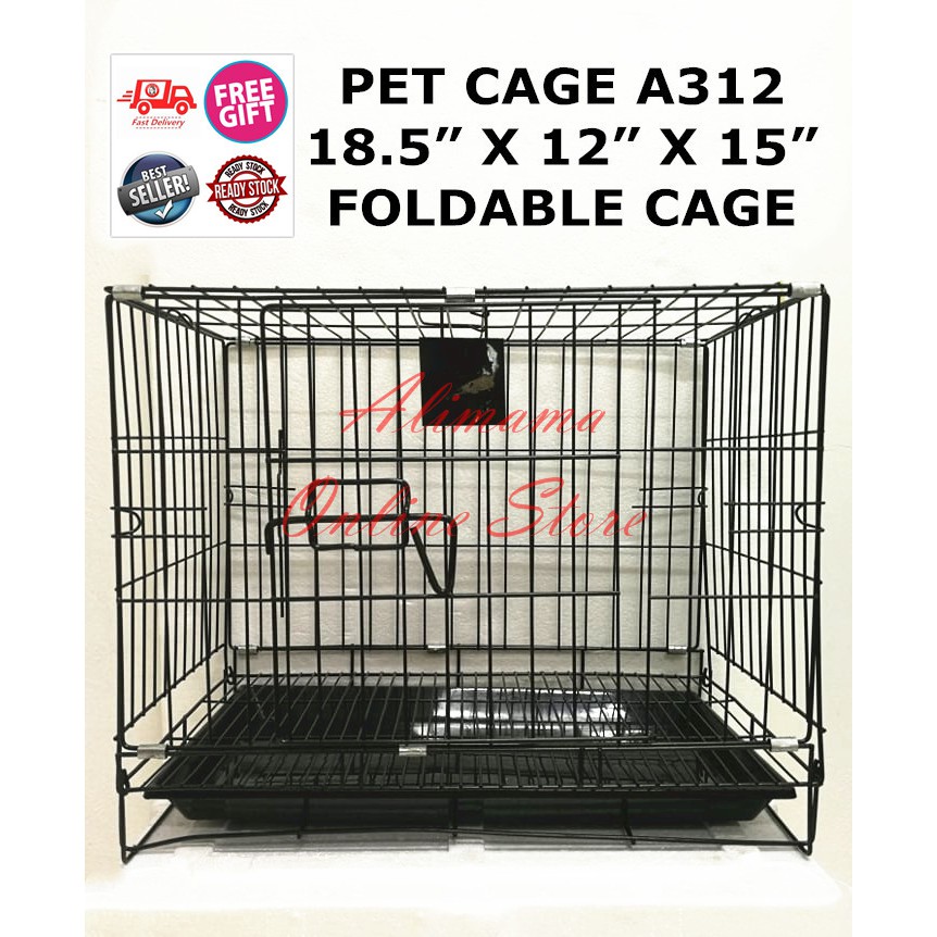 PET CAGE A312 18.5” X 12” X 15” FOLDABLE CAT DOG CAGE | Shopee Malaysia