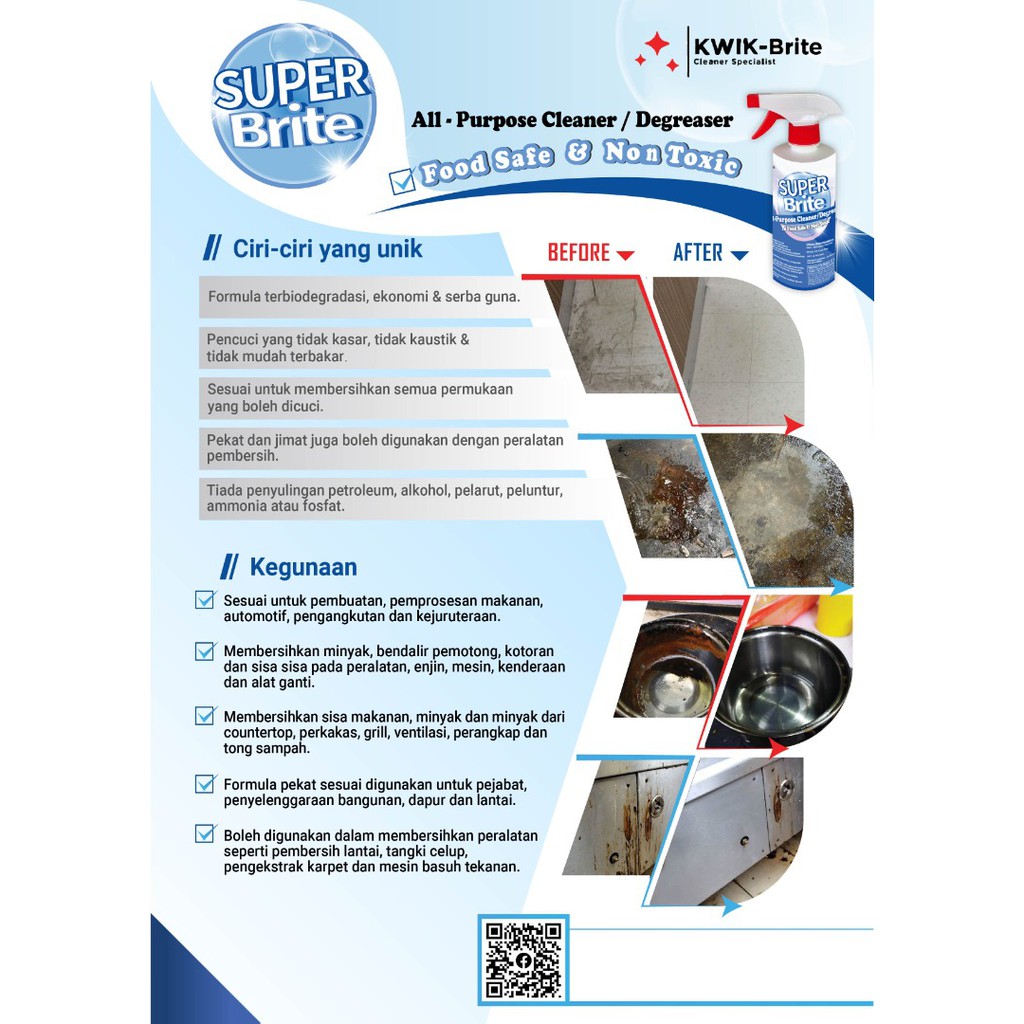 Malaysia Product Super Brite All Purpose Cleaner and Degreaser in 500ML ...