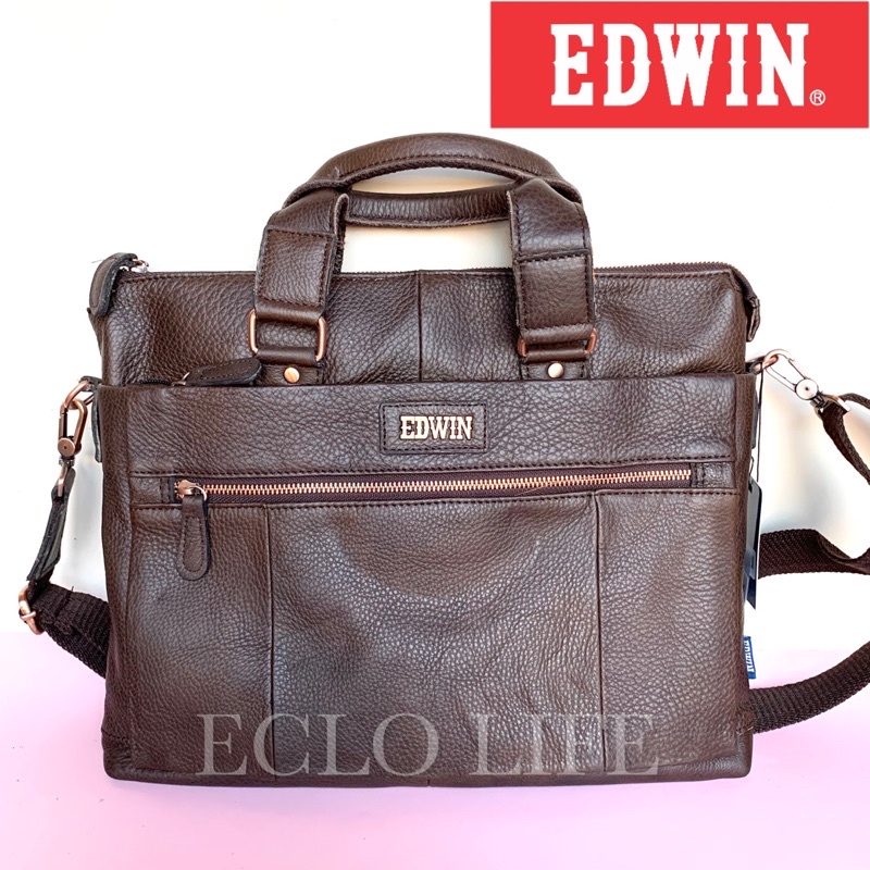 Edwin Document Bag Laptop Bag Sling Bag Messenger Bag Genuine Leather ...