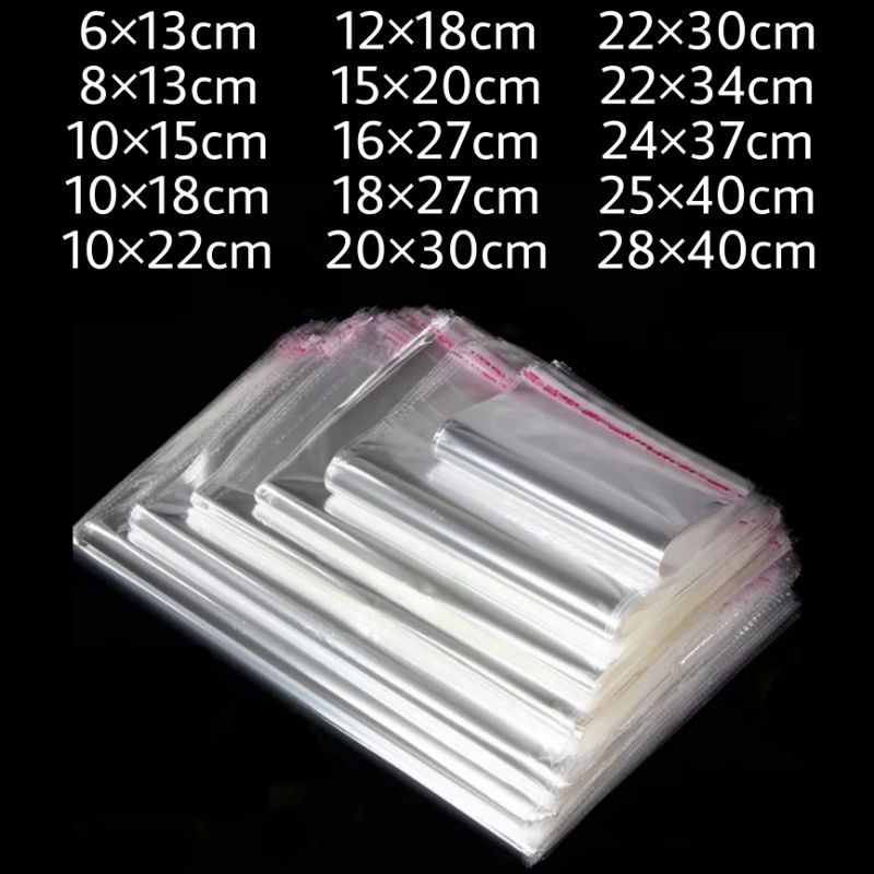 (100pcs) Self Adhesive OPP Plastic Bag Pocket Packaging Quality ...