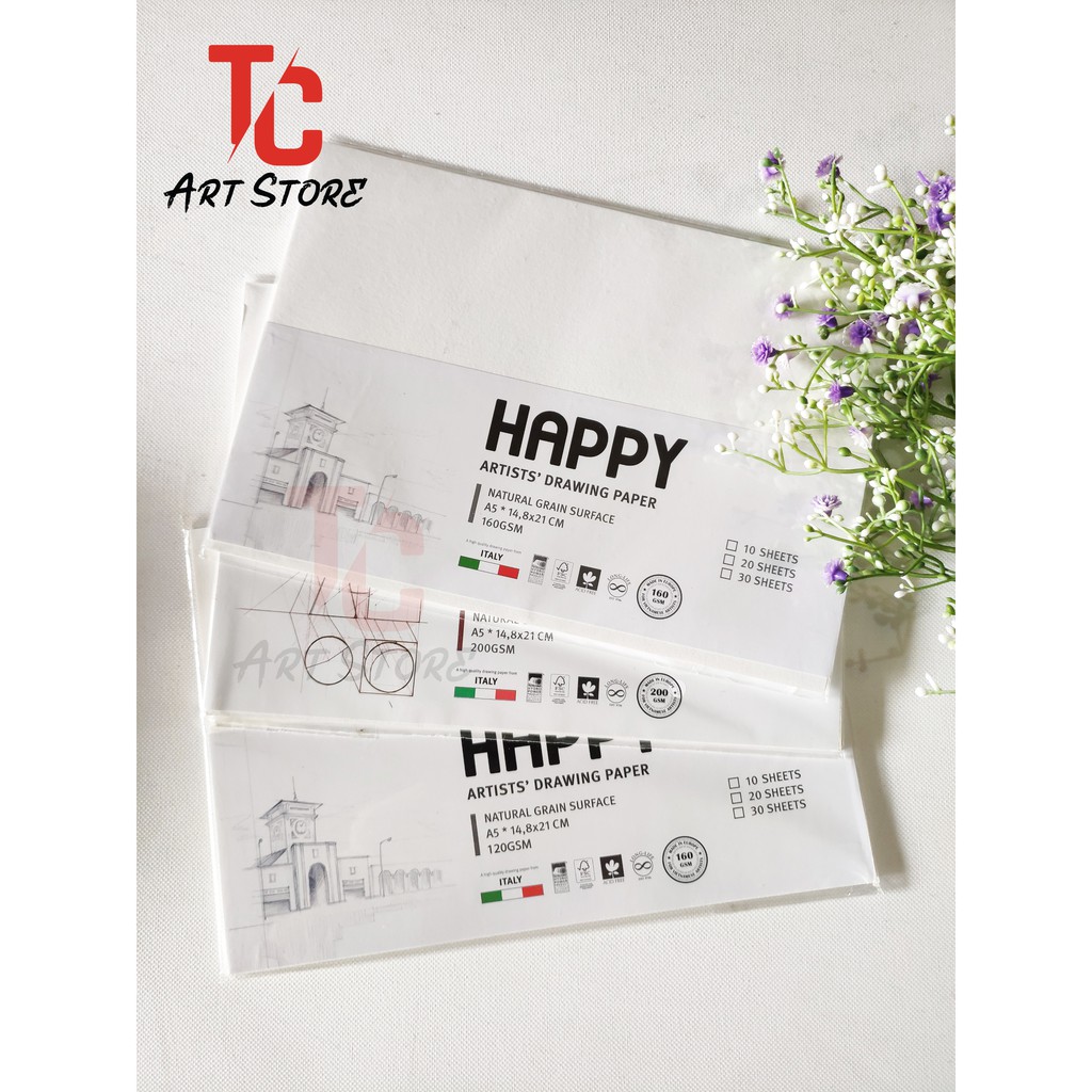 Happy Drawing Paper 200gsm A5/A4/A3 - Pack of 10 sheets | Shopee Malaysia