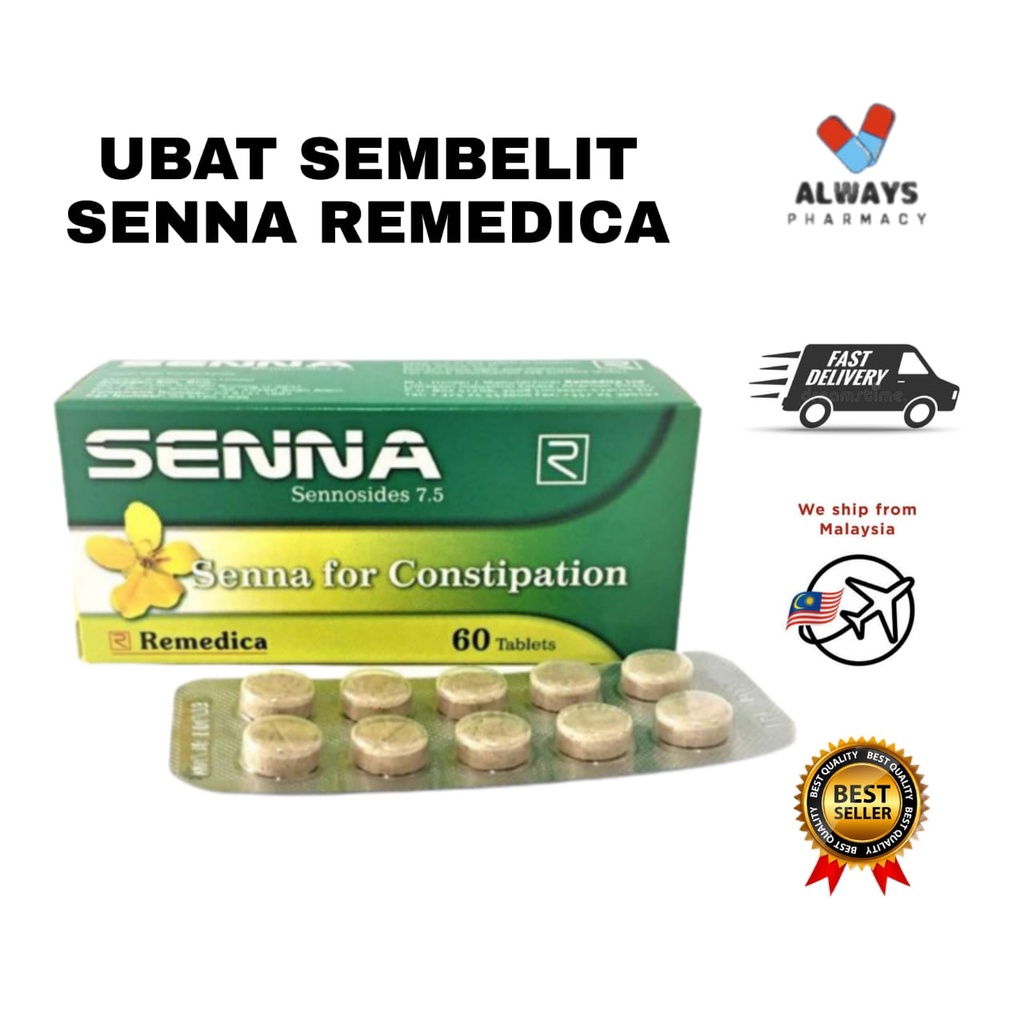 1 BOX - SEMBELIT LEMBUTKAN NAJIS SENNA REMEDICA 7.5MG TABS 60'S PER BOX ...