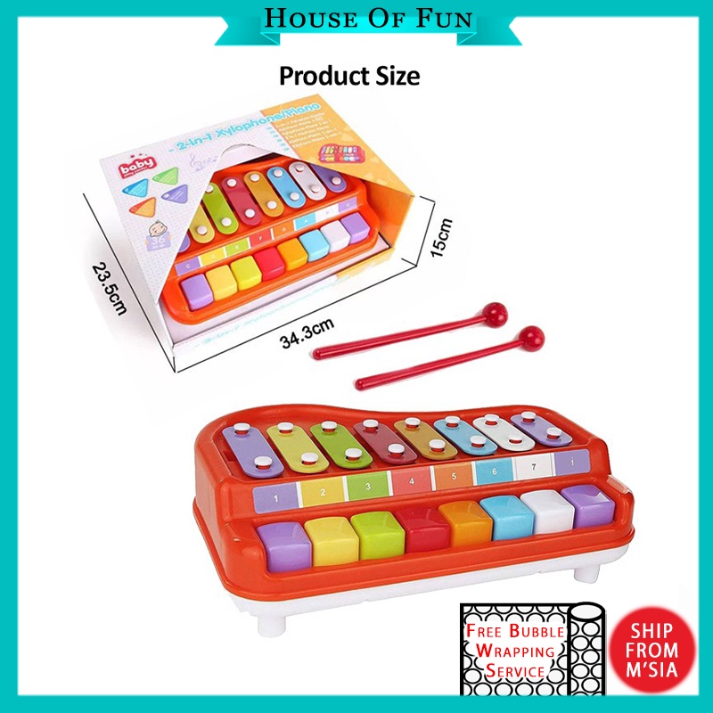 Mainan Piano Music Songs Baby Play Piano & Xylophone 2-in-1 Untuk Bayi ...