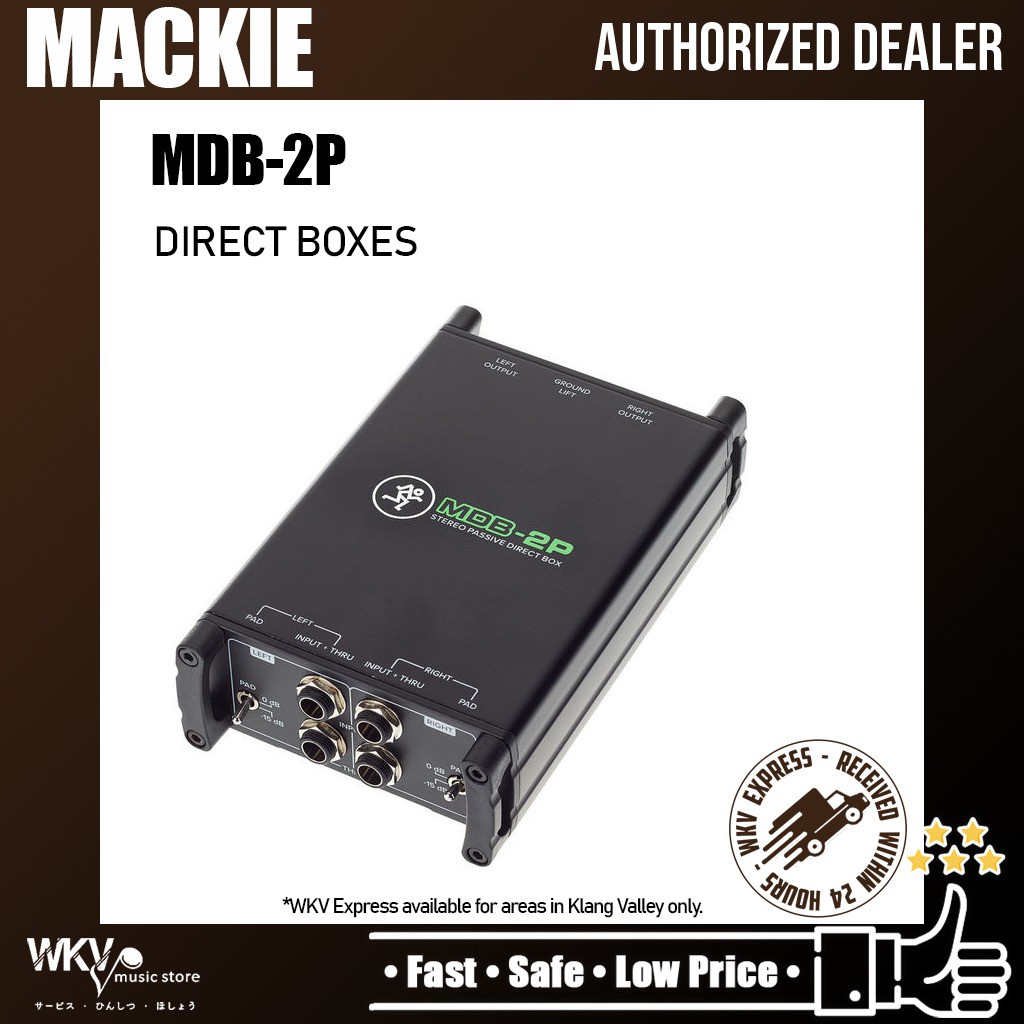 Mackie MDB-2P 2 Channel Stereo Passive Direct Box DI Box (MDB 2P/MDB2P ...