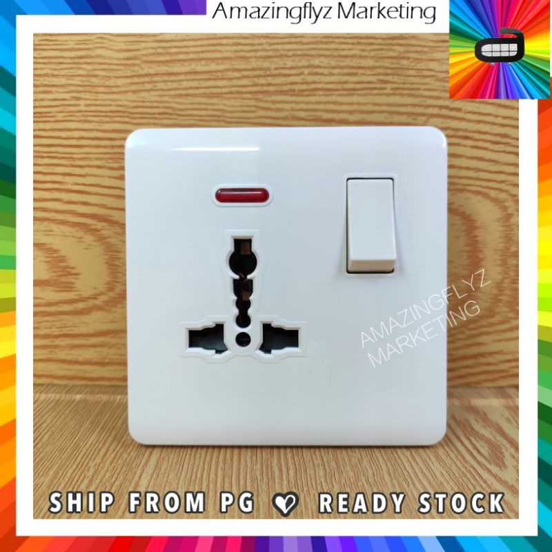 13A Universal Power Socket/ 13A Multiplug/ 13A Multi Socket(Small Neon ...
