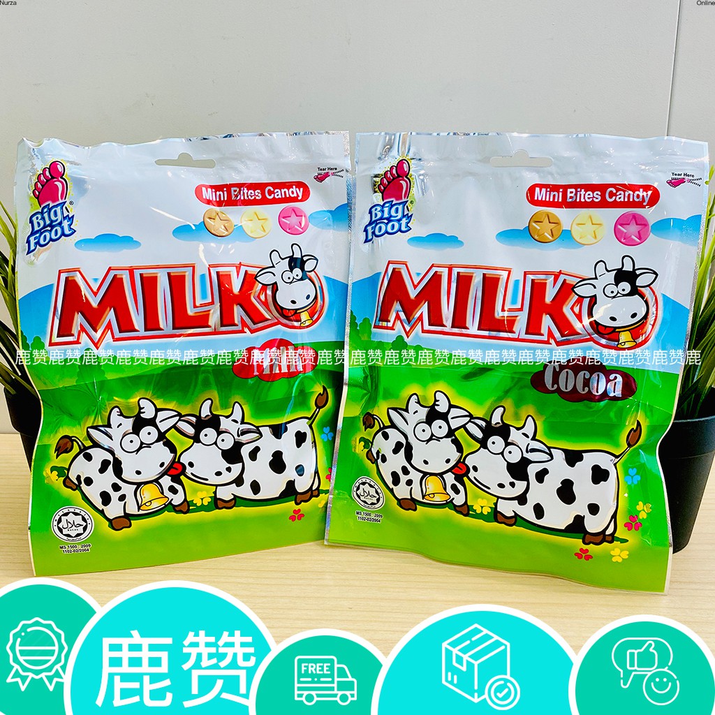 Big Foot Milko Mini Bites Candy Milk/ Cocoa Flavour 60g | Shopee Malaysia