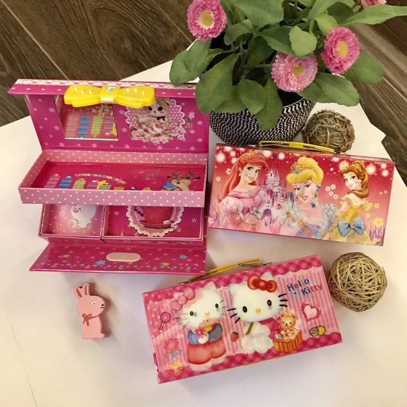 3D + 3Layers Pencil Box Little Girl Accessories Storage Box Stationery ...