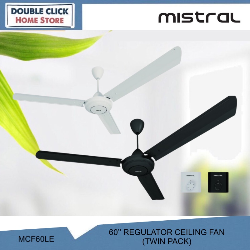 (Twin Pack) Mistral MCF60LE 60" Regulator Ceiling Fan | Shopee Malaysia