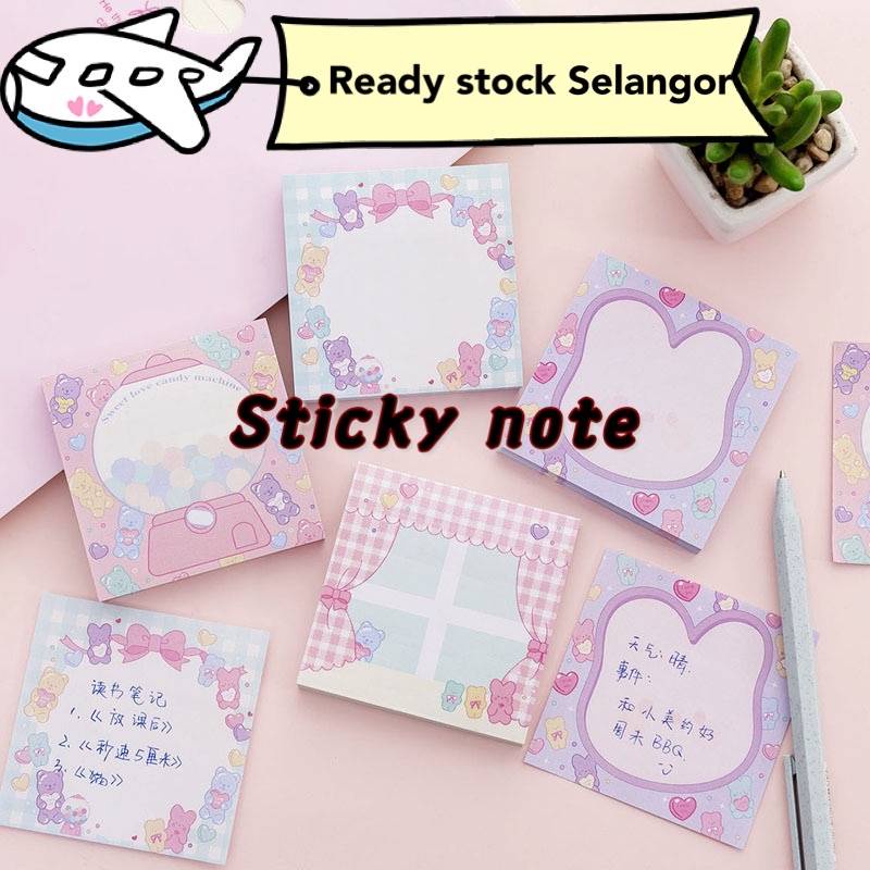 ready stock Selangor Cute Sticky Notes Pinky Girl Sweetheart Candy cute ...
