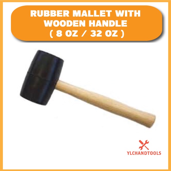Palu Getah dengan Pemegang Kayu | RUBBER MALLET WITH WOODEN HANDLE ...