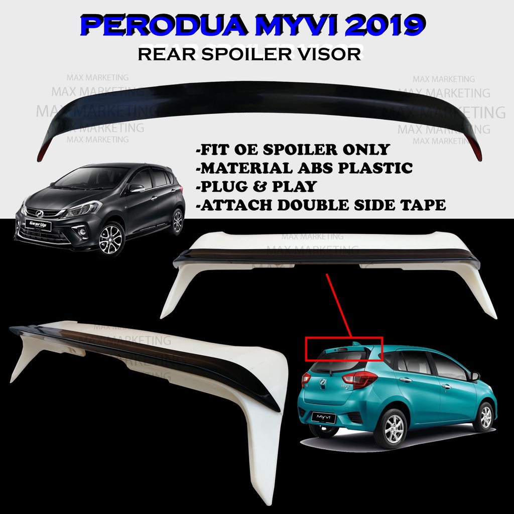 PERODUA MYVI 2017-2020 DUCTAIL REAR SPOILER VISOR ABS PLASTIC FIT ON OE ...