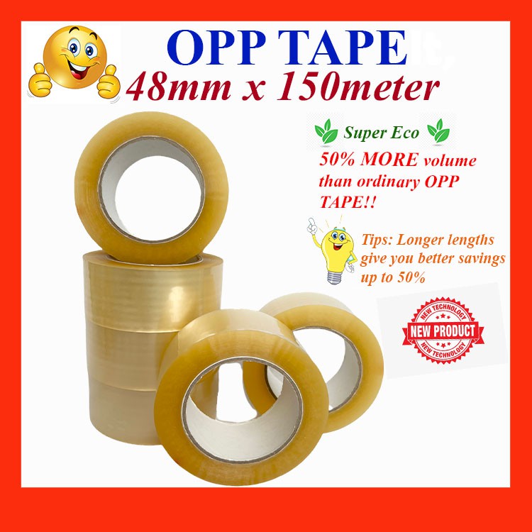 Eco OPP Tape / Transparent Tape / Clear Tape 48mm x 165yards | Shopee ...