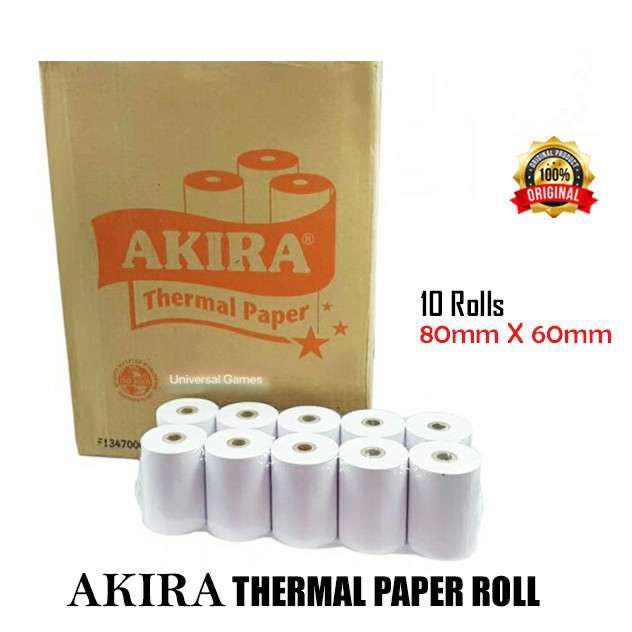 100 Roll 80mm x 60mm Thermal Receipt Paper Roll / Resit Paper Roll ...
