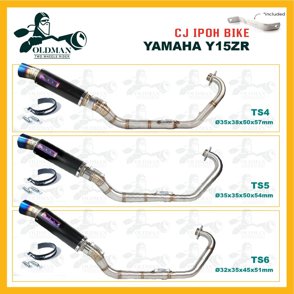 Exhaust CJ IPOH BIKE Y15ZR/Ysuku TS series (TS4/ TS5/ TS6) | Shopee Malaysia