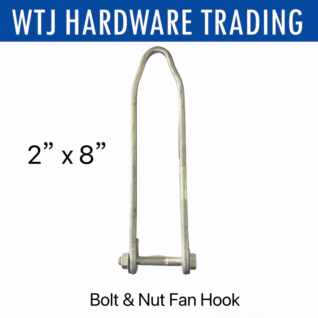 Fan Hook c/w Bolt & Nut/ U Shape / J Hook Ceiling Fan Hook (Untuk Ikat ...