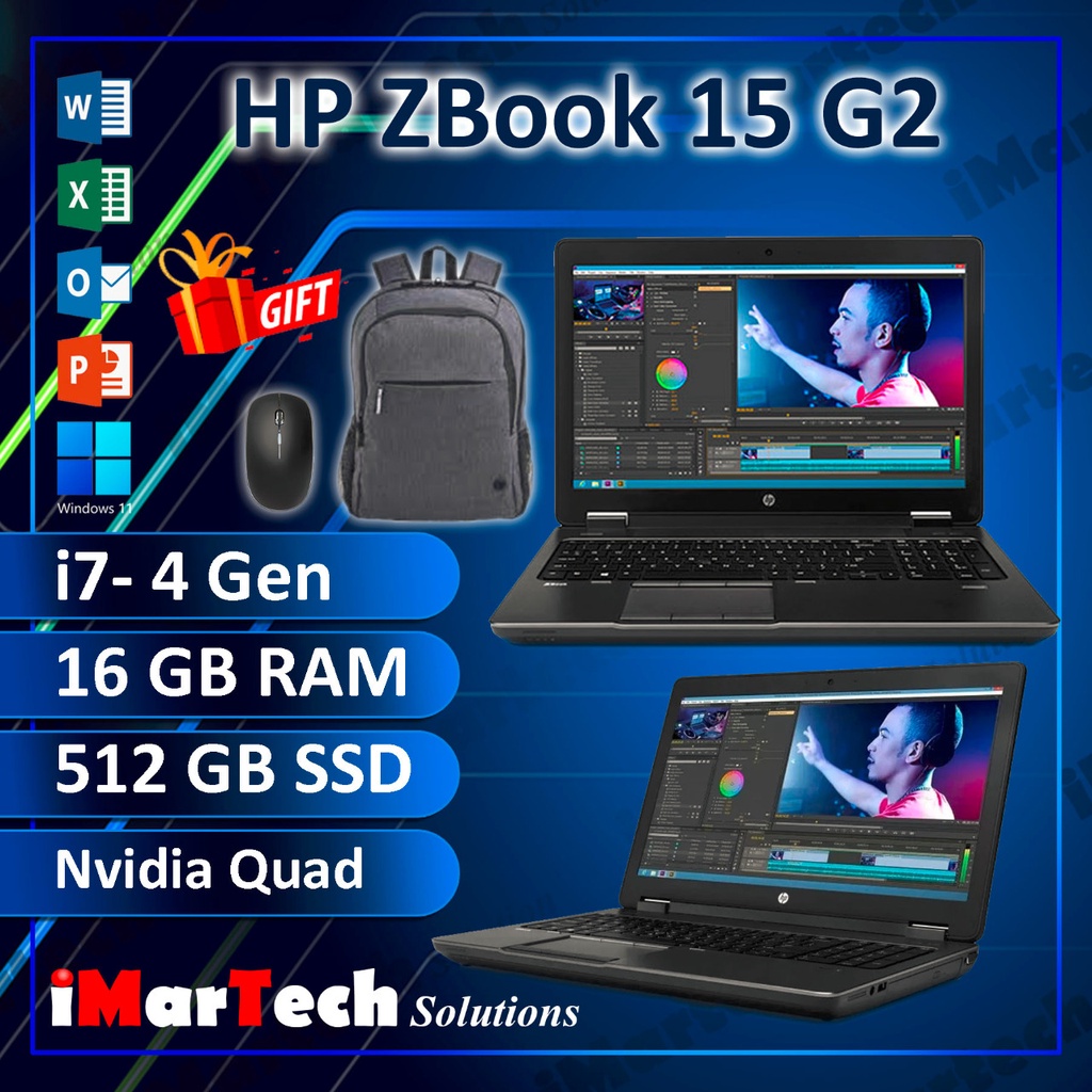 HP ZBook 15 G2 Workstation Core i7 (4th Gen) 15" HD / 16GB RAM / 512GB ...