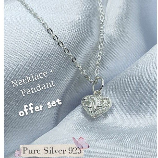 Rantai + Loket Perak 925 💥Offer Set 💥/Necklace Silver 925 offer set ...