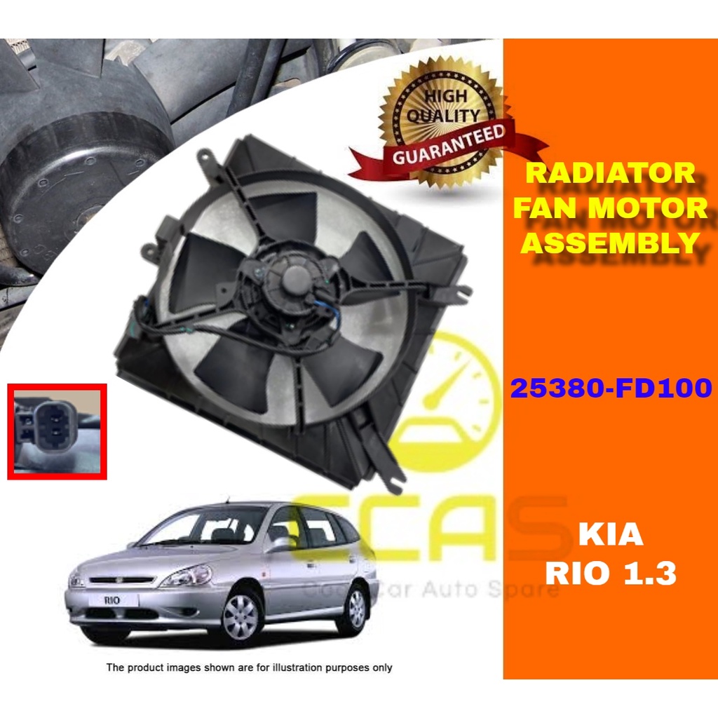 Radiator Fan Motor Cooling Assembly set - Kia Rio 1.3 - 25380-FD100 ...