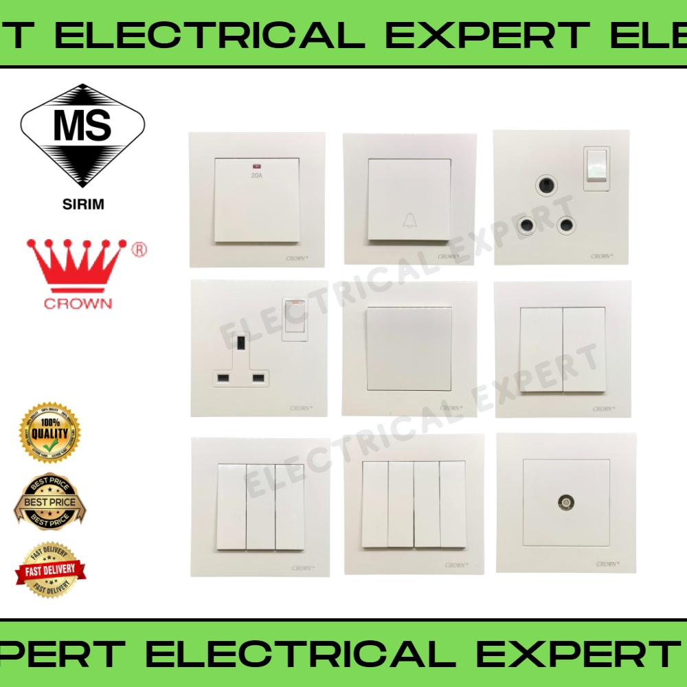 [READY STOCK] Crown CE Series Switches Socket SIRIM APPROVED/SWITCH ...