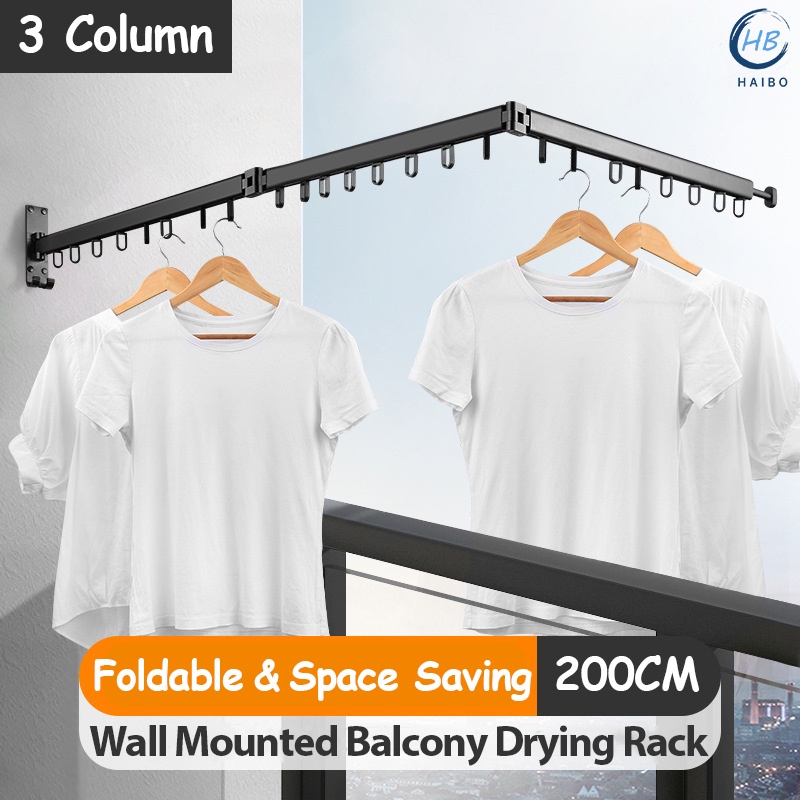 Foldable wall hanging clothes Rack Hanger Drying Rack Retractable ...