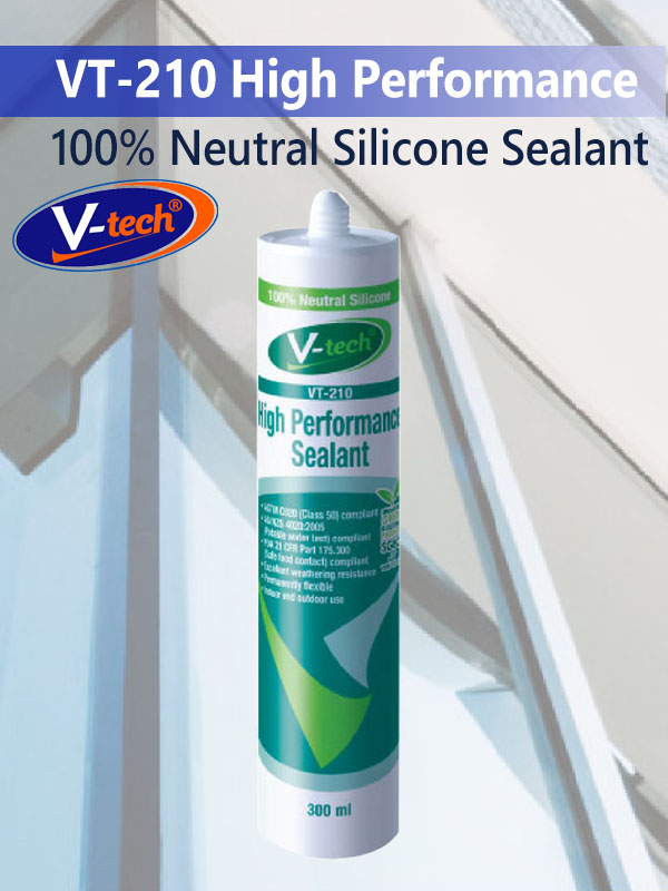 V-Tech Sealant VT-210 High Performance Sealant/100% Neutral(WHITE/CLEAR ...