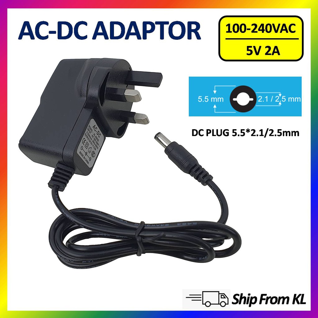 Universal AC 100V-240V To DC 5V 2A Switching Power Supply Adaptor (3 Pin) | Shopee Malaysia