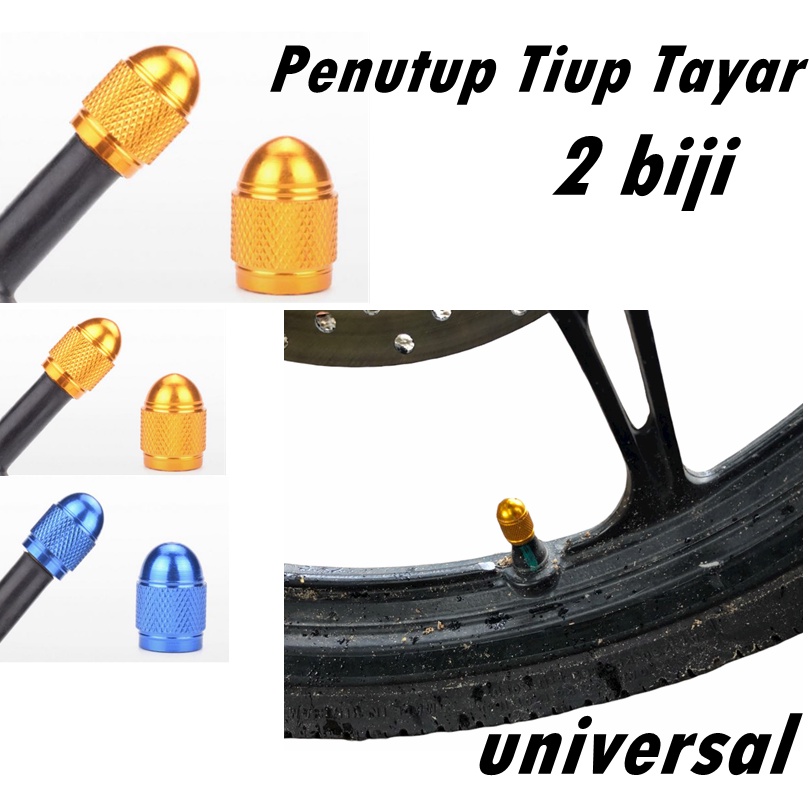 Penutup Tiup Tayar angin Motor Kereta Tyre Metal Valve Stem Caps Sport ...