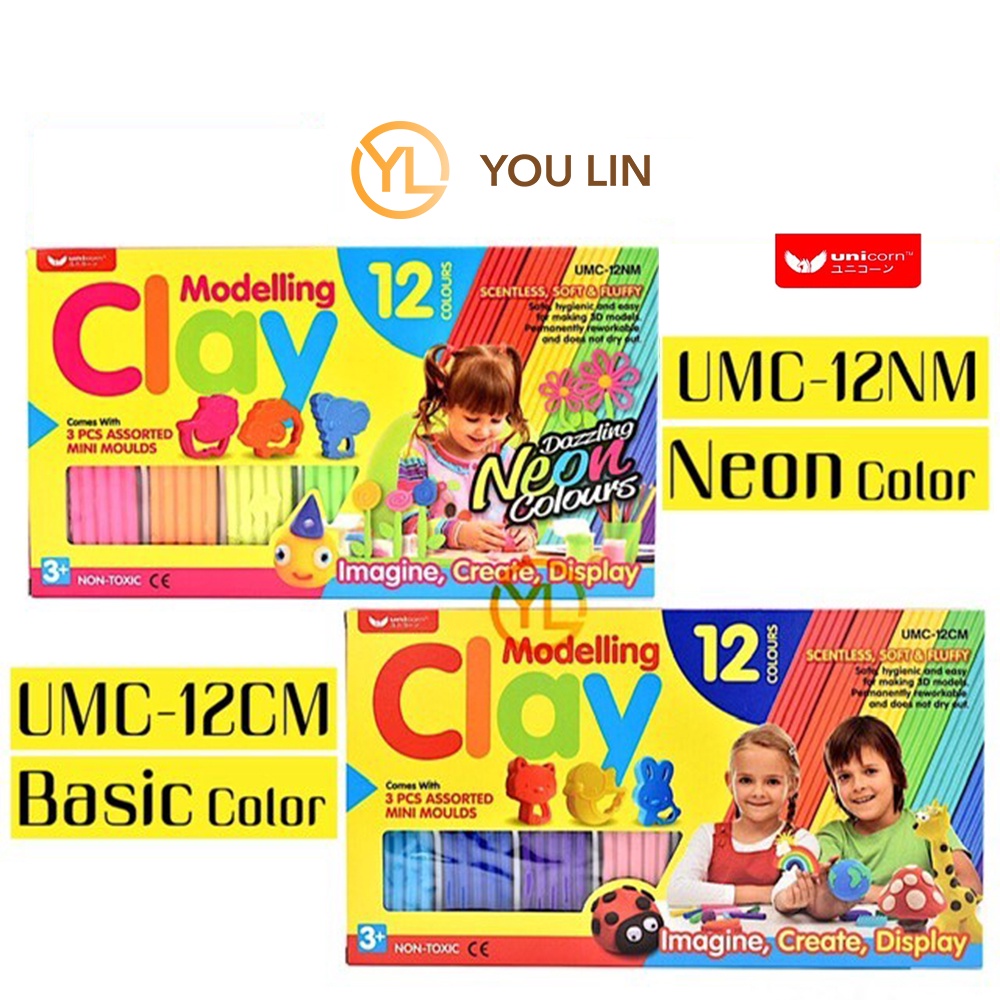 Unicorn Modeling Clay With Mold (UMC-12NM)(UMC-12CM) | Shopee Malaysia