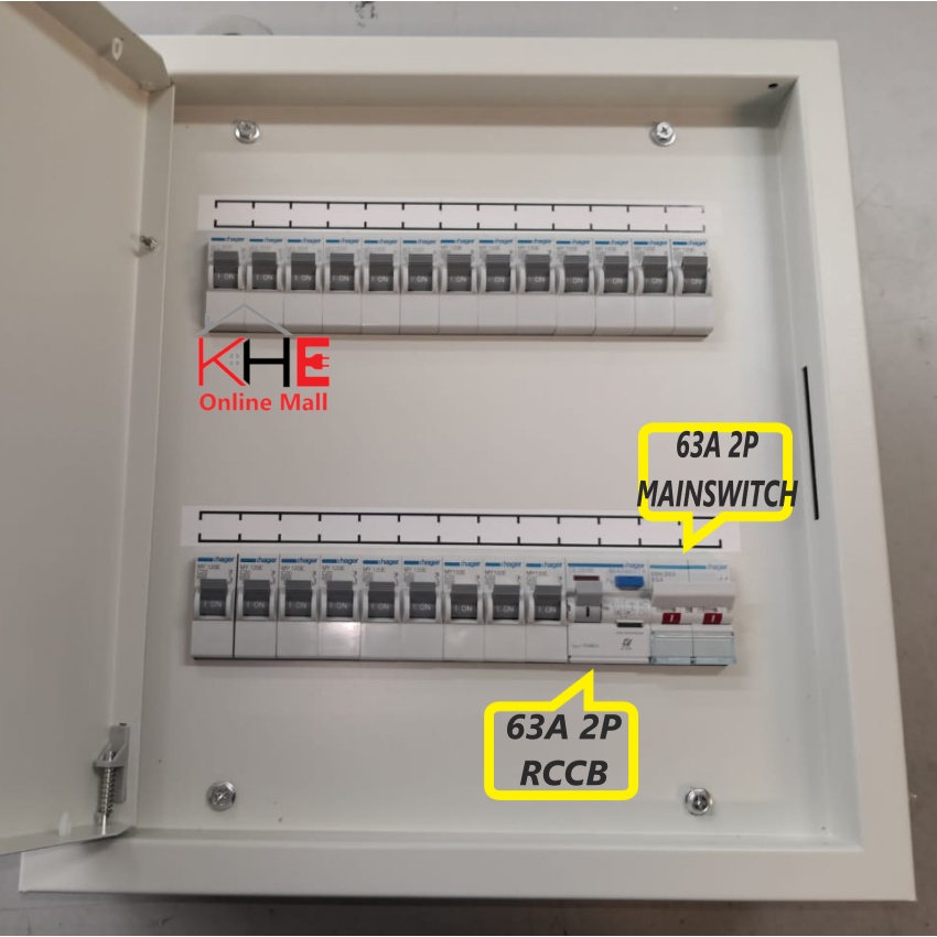 HAGER 26WAY 2ROW METAL AND FULL SET(SINGLE PHASE/ 3PHASE )CONSUMER ...