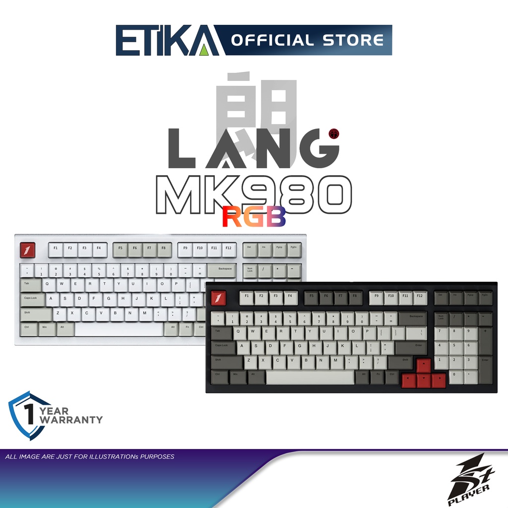 1st Player Lang MK980 | 98-Keys MDA PBT Keycap WIred RGB Mechanical ...