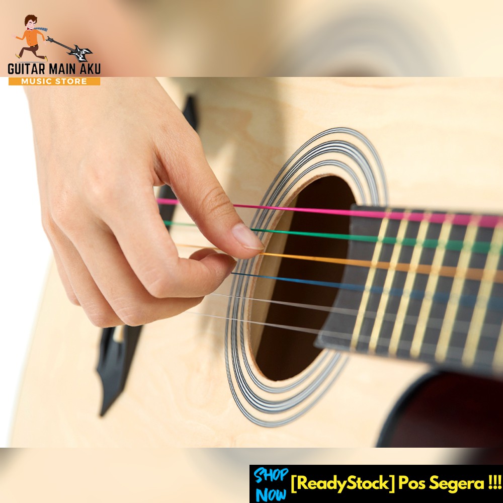 6 Rainbow strings Colorful Acoustic Guitar Strings Musical Instruments ...