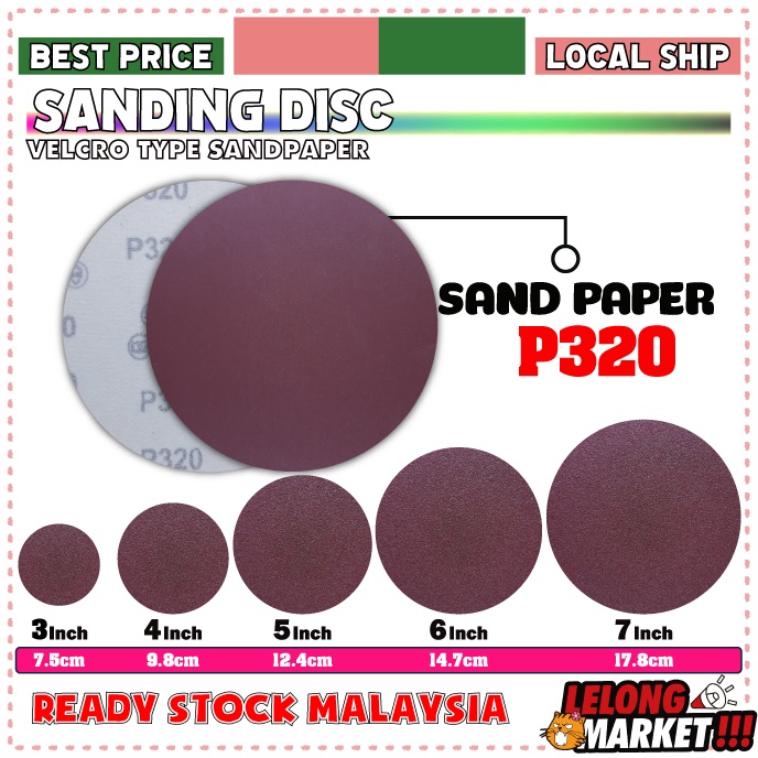Sanding Disc 3" 4" 5" Inch Kertas Pasir Polish Abrasive Round Red ...