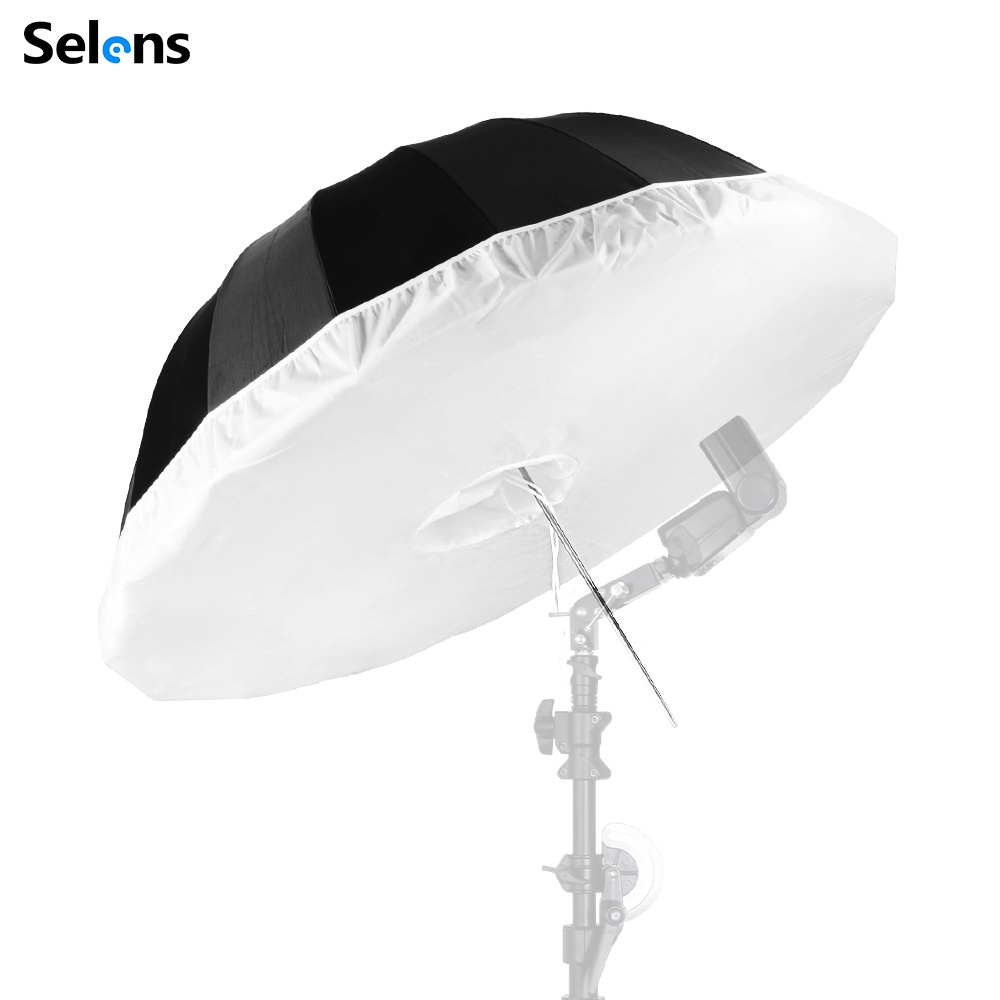Selens Parabolic Umbrella and Diffuser Photography Lighting Black ...