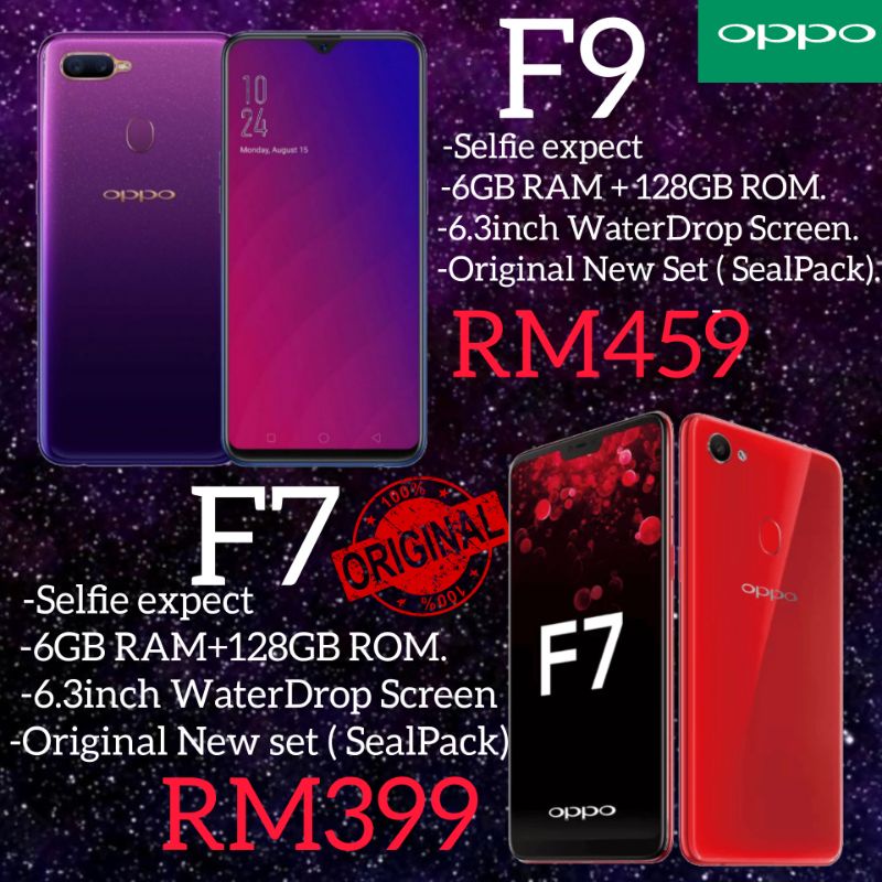Oppo F9 6GB RAM/128GB ROM 6.3inch Full View Display 4G LTE Fingerprint ...