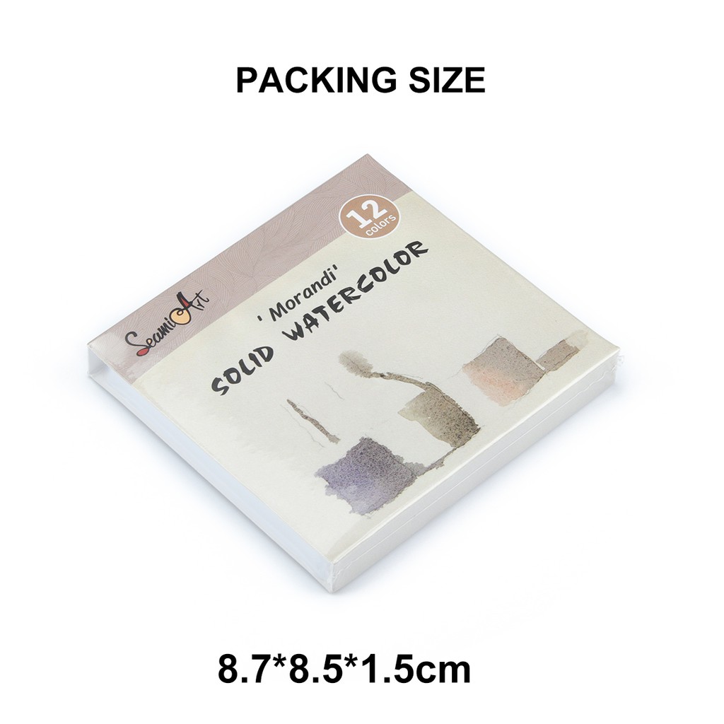 SeamiArt 12 Colors Skin Ocean Candy Morandi Solid Watercolor Set ...