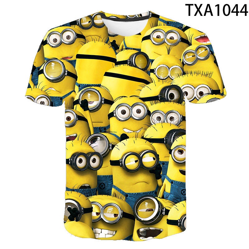 Minions Despicable Me Casual 3D Print T-shirt Men's T-shirt Fashion ...