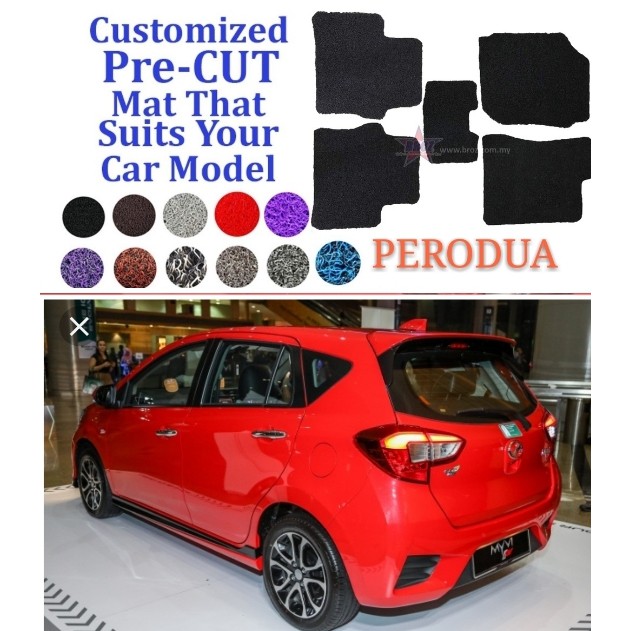 PERODUA MYVI 2018 - 12MM PRE CUT PVC Coil Floor Mat Anti Slip Carpet ...